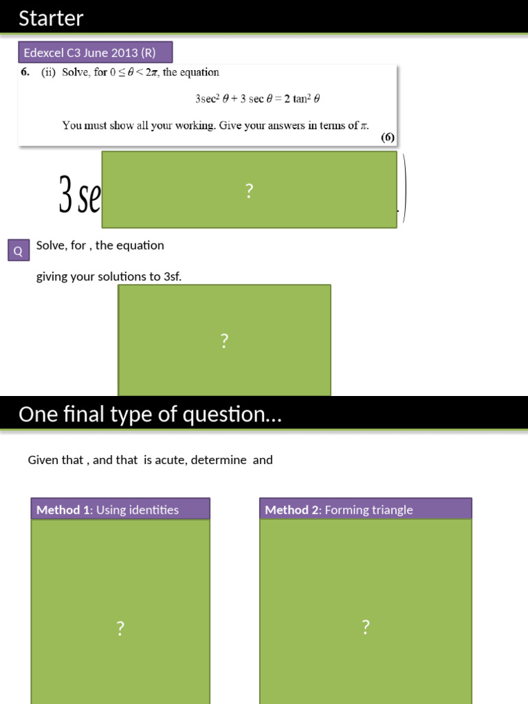C3 Chp6&7 Trigonometry | PDF | Trigonometry | Mathematical Objects