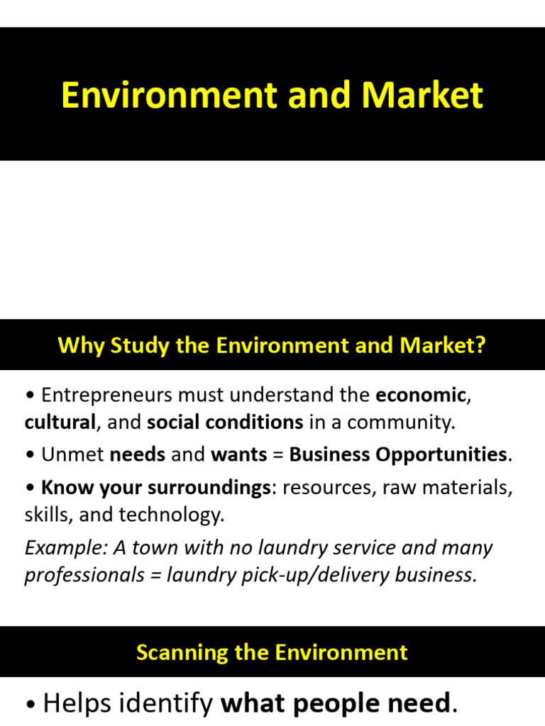 Lesson 2b-Environment - and - Market - Presentation | PDF | Swot ...