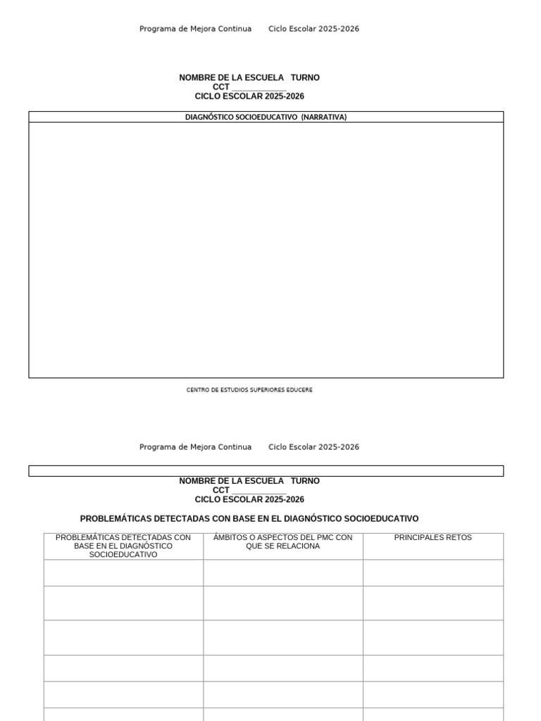 Formato PMC 2025-2026 | PDF