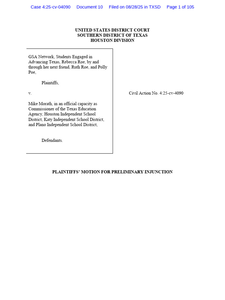 Filed. Gsa V Morath Pi Motion Redacted15 | PDF | First Amendment To The ...