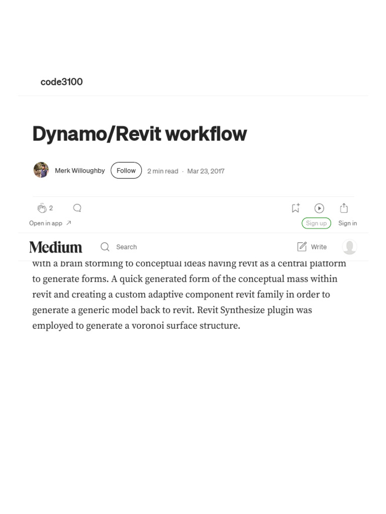 Dynamo - Revit Workflow. On Week 2, I'Ve Started To Experiment - by Merk Willoughby - Code3100 ...