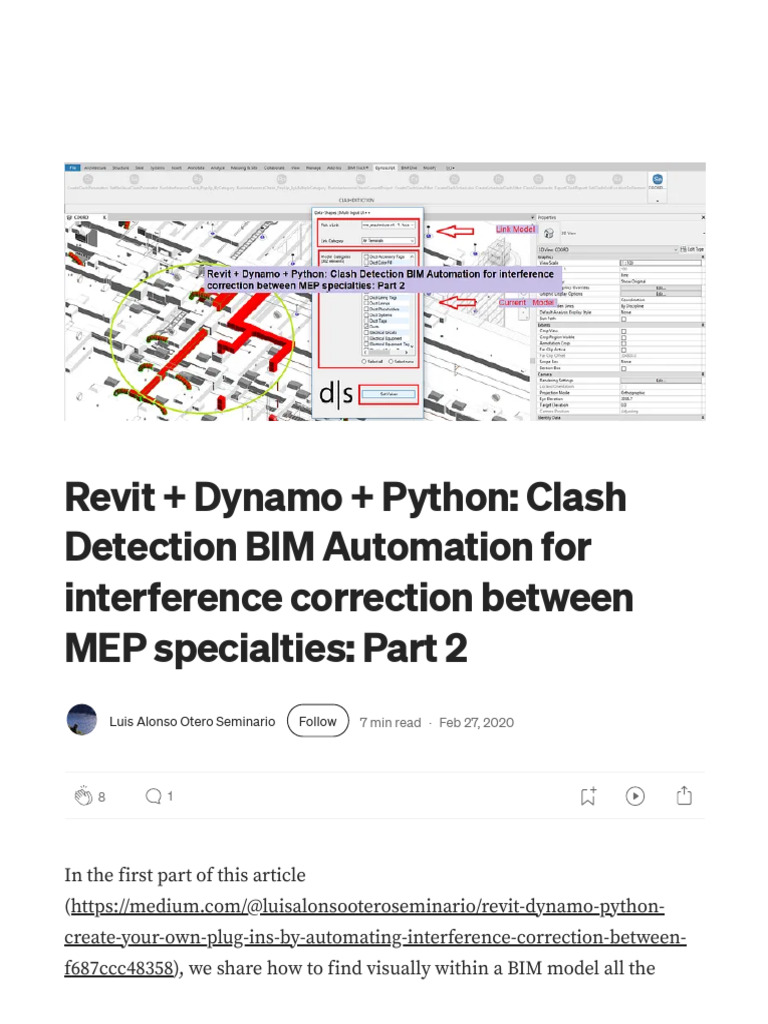 Revit + Dynamo + Python: Clash Detection BIM Automation For Interference Correction Between MEP ...