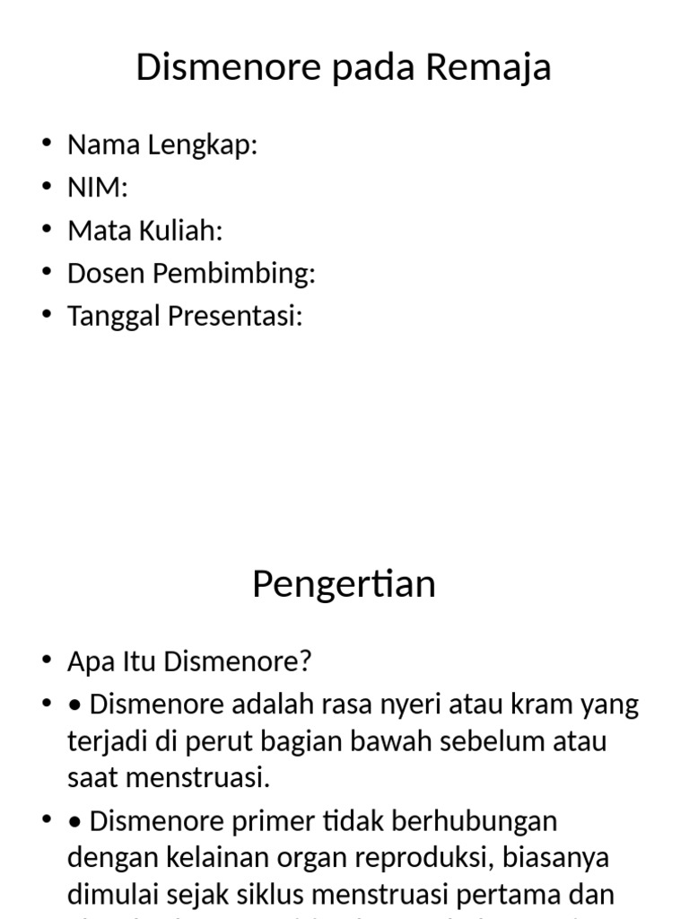 Dismenore Pada Remaja Final | PDF