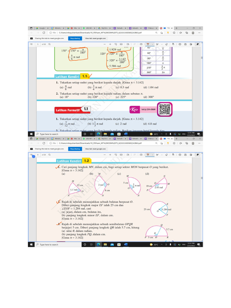 Latihan Bab 1 Ting. 5 Add Math | PDF