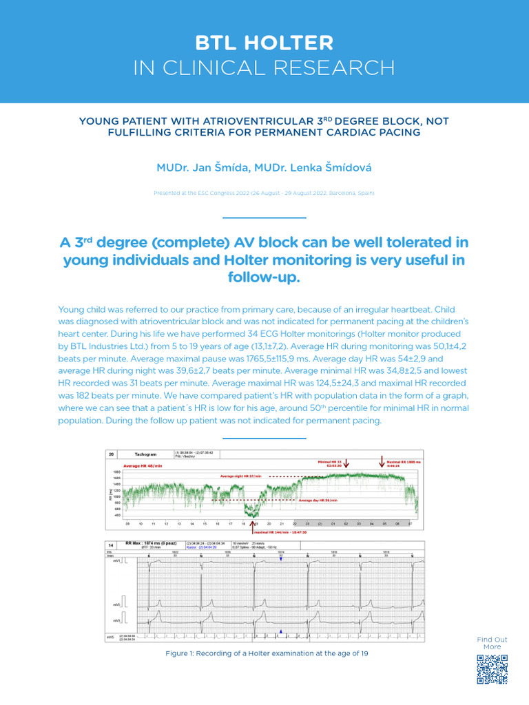 BTL HOLTER CLIN Young Patient With Atrioventricular EN100 | PDF