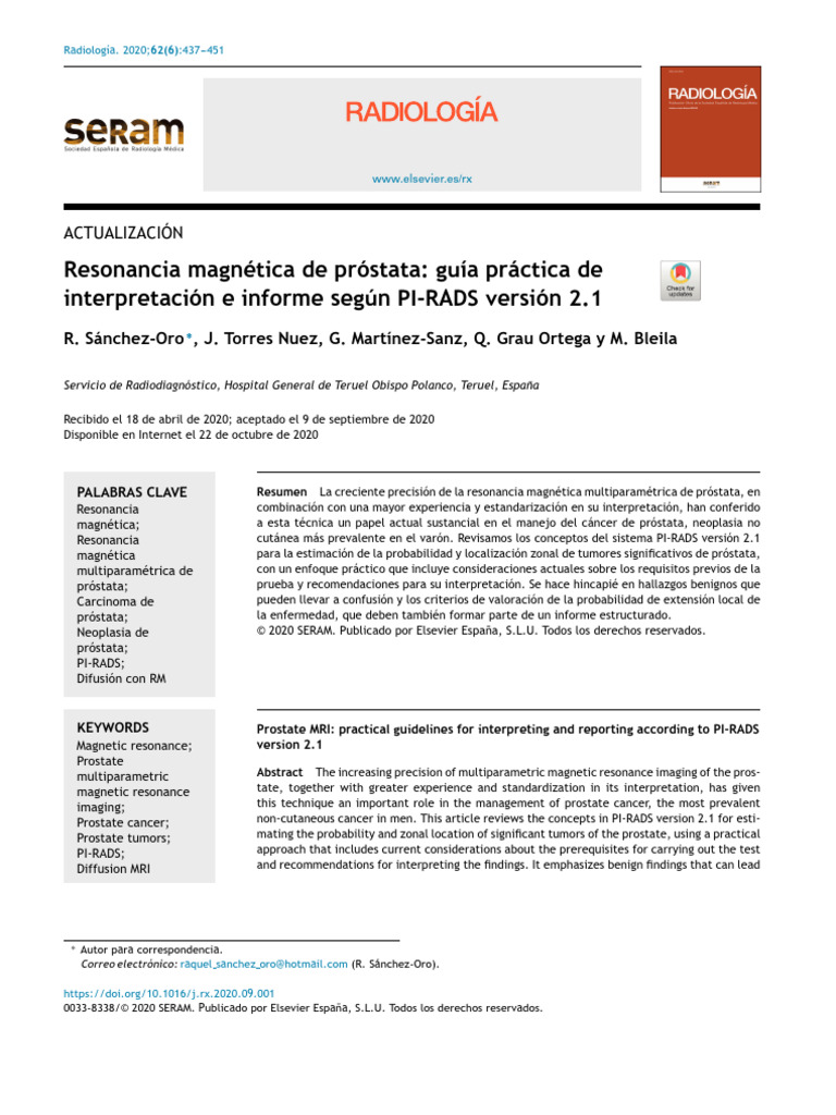 Pi-Rads 2.1 | PDF | Cancer de prostata | Antígeno específico de la próstata