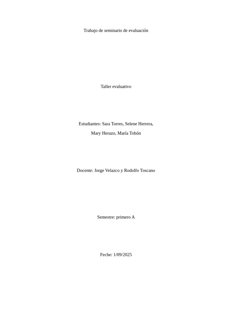 Seminario de Evalu | PDF | Maestros | Cognición