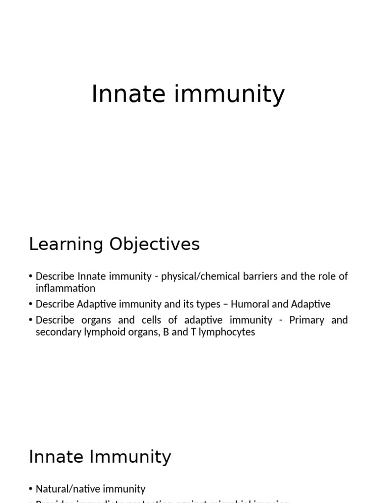 Lecture 2 - Innate Immunity | PDF | Complement System | Immune System