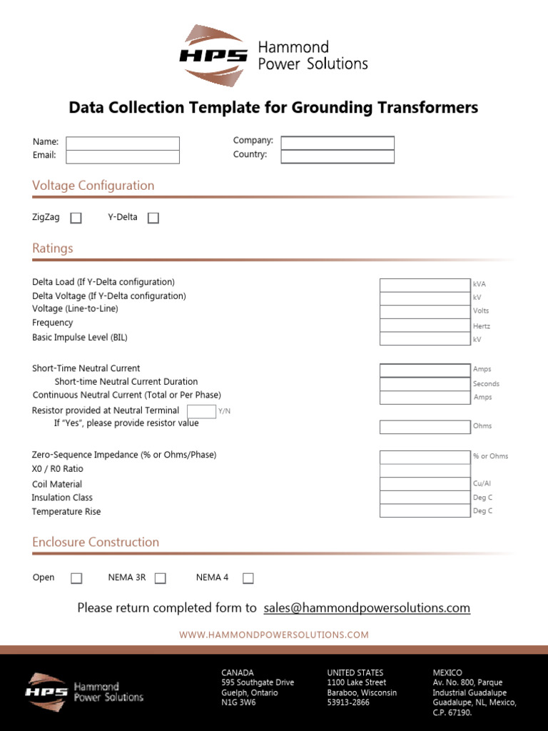 Data Collection Template For Grounding Transformers | PDF | Transformer | Resistor