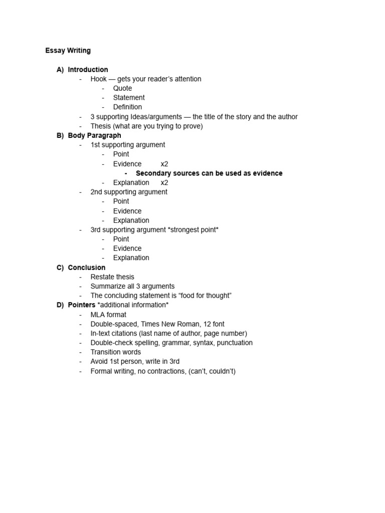 Essay Writing Structure and Tips | PDF