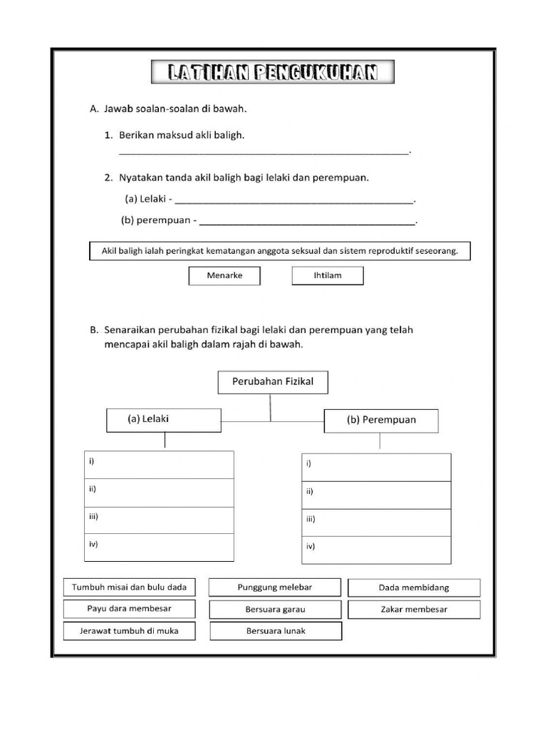 Latihan Tanda-Tanda Akil Baligh | PDF