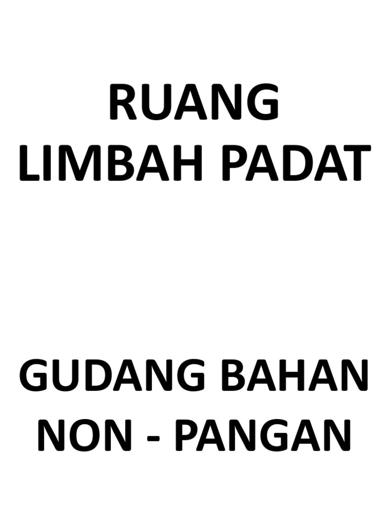 Label Gudang Bahan Non Pangan Dan Limbah | PDF