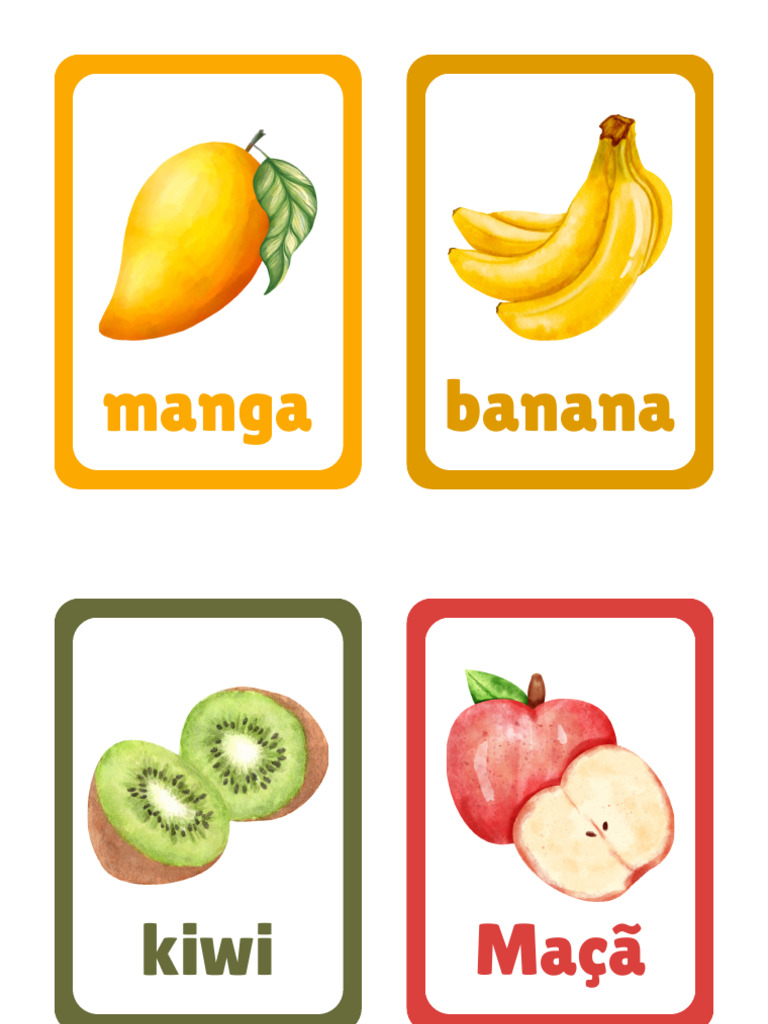 Fruits Flashcards in Watercolor Illustrative Style - 20250612 - 142334 ...
