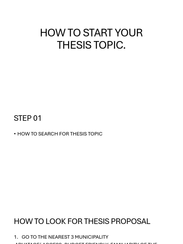 How To Start Your Thesis Topic | PDF