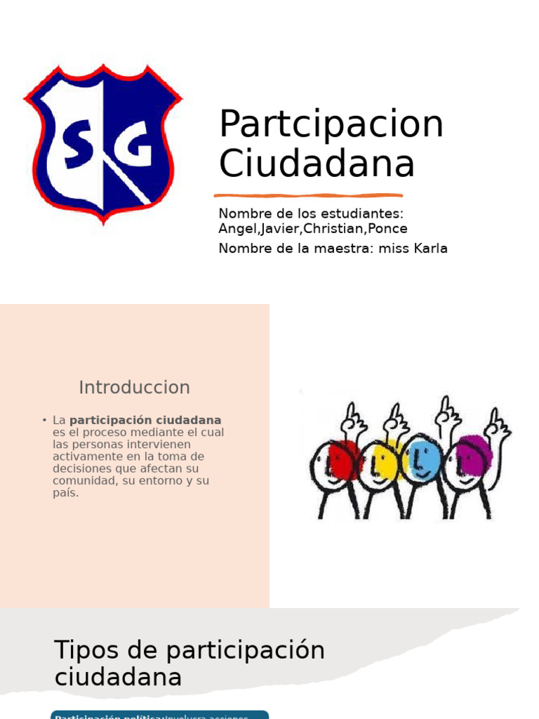 Importancia de la Participación Ciudadana | PDF | Participación pública ...