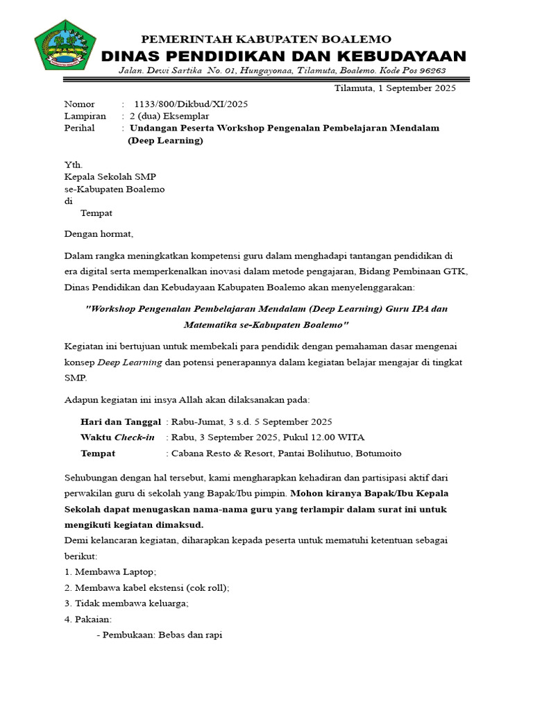 Undangan Workshop Deep Learning Cabana Ipa Matematika Revisi2 | PDF