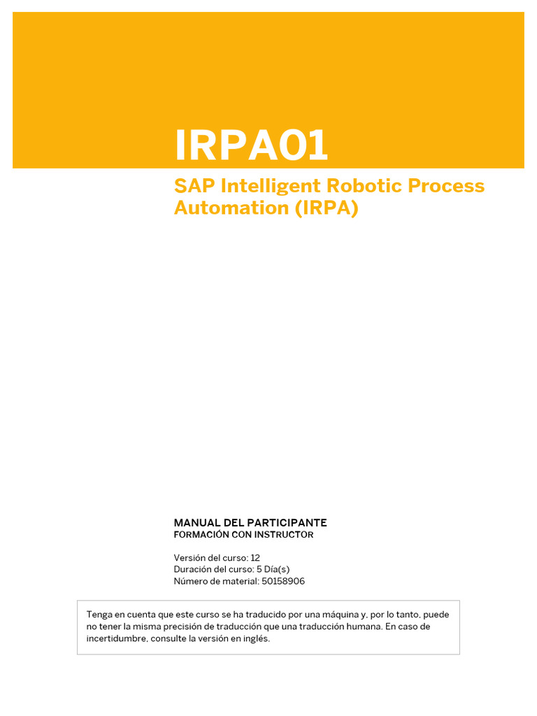 Manual de SAP Intelligent RPA | PDF | Planificación de recursos ...
