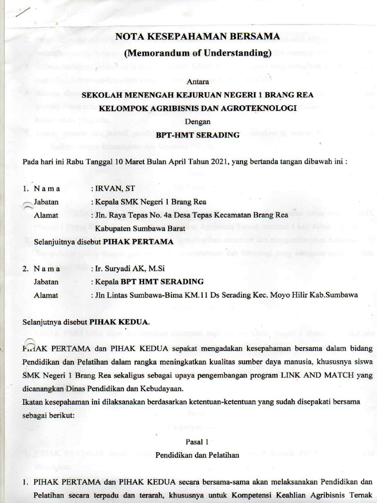 Document MoU | PDF