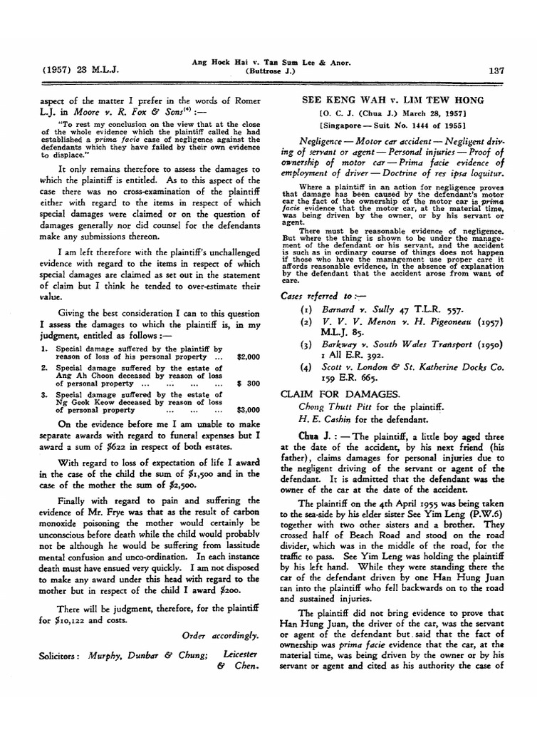 See Keng Wah V Lim Tew Hong | PDF