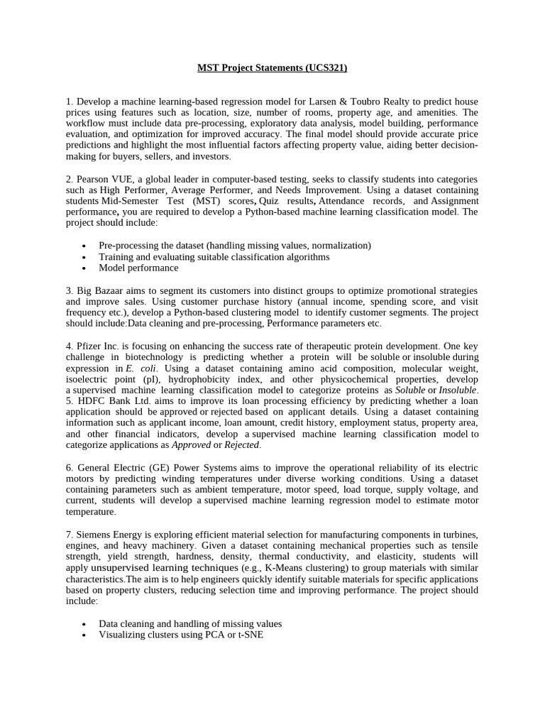 Machine Learning Projects Overview | PDF | Machine Learning | Cluster Analysis