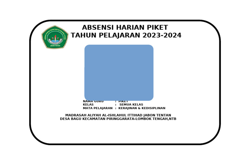 Cover Absensi Harian Guru | PDF