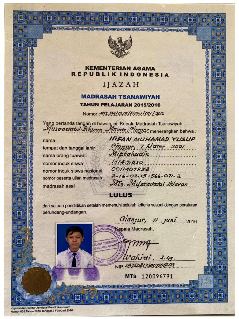 Ijazah SMP | PDF