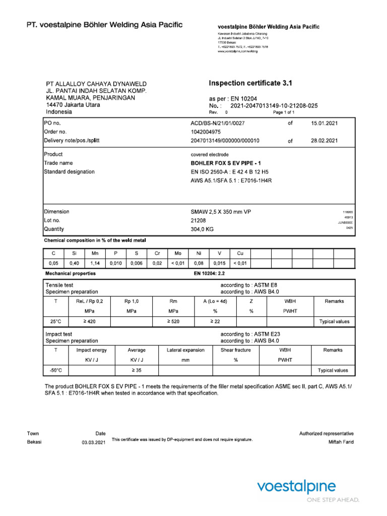 Material Certificate Plate1-2 | PDF