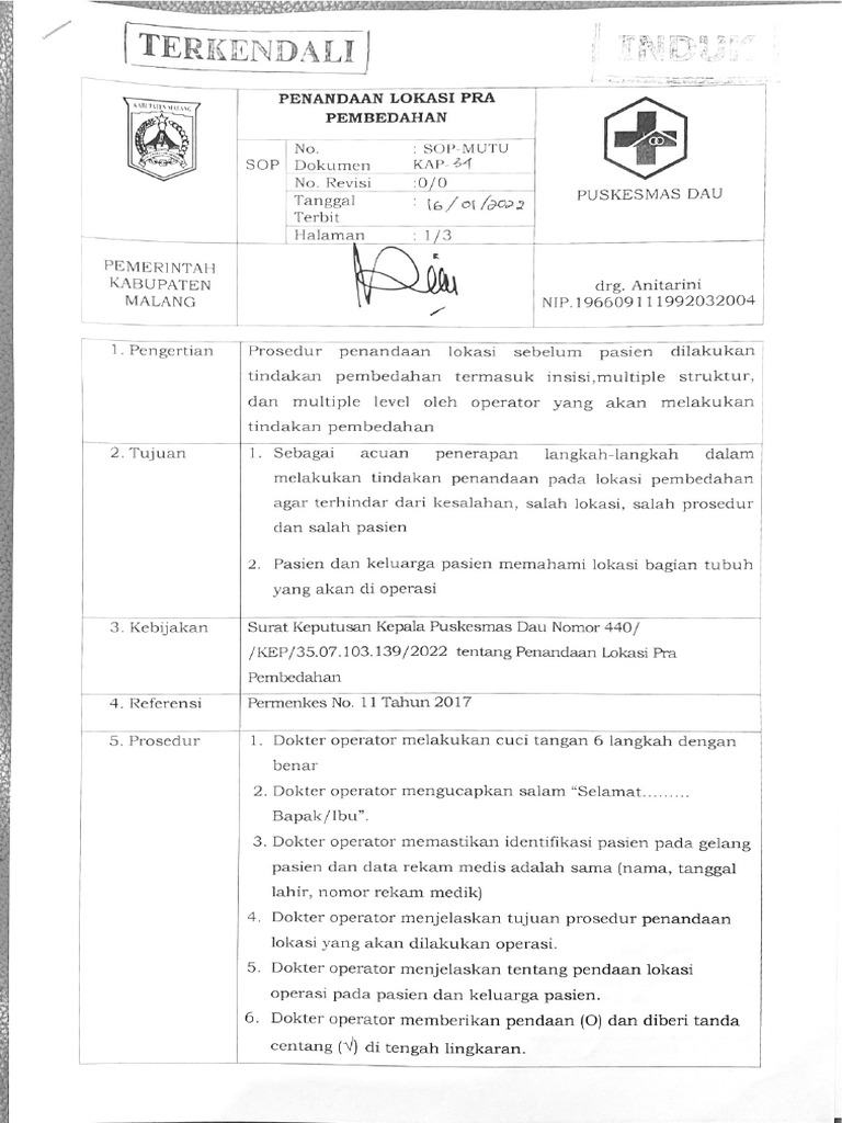 Sop Pra Pembedahan | PDF