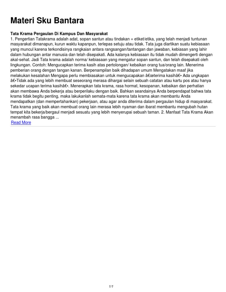 Materi Sku Bantara | PDF