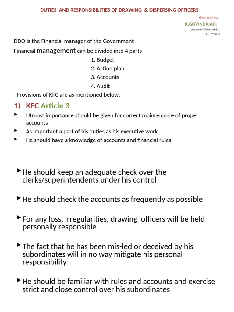 Duties of Drawing & Dispersing Officers | PDF | Expense | Cheque