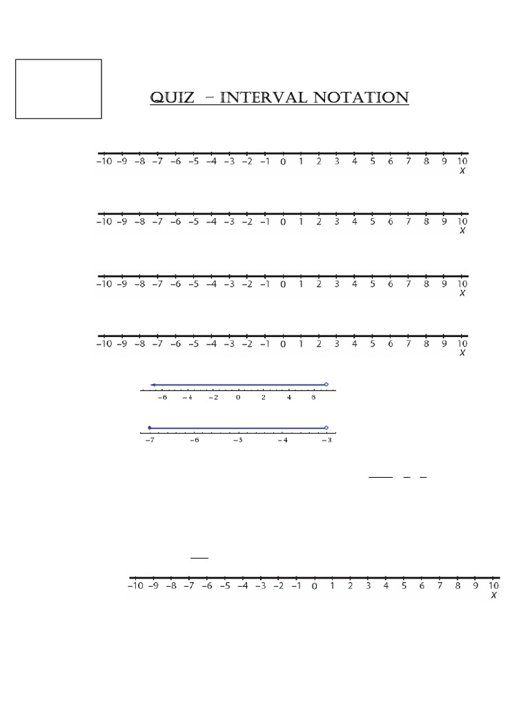 15 - QUIZ - Interval Notation | PDF