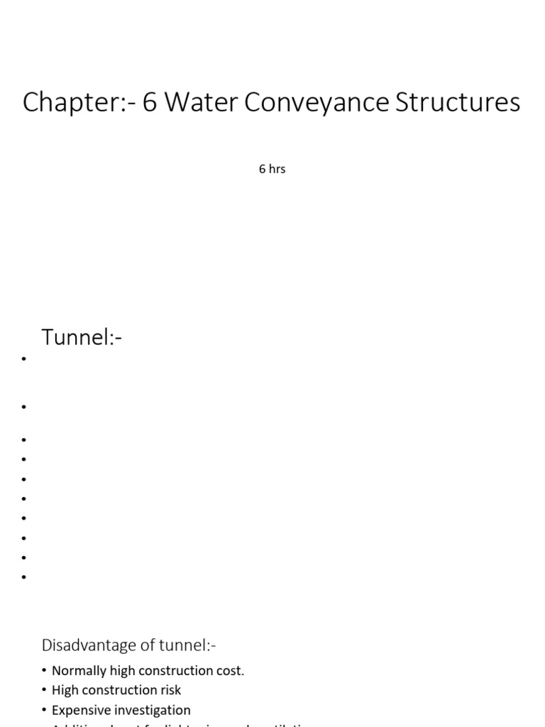 Water Conveyance Structures Overview | PDF | Spillway | Dam