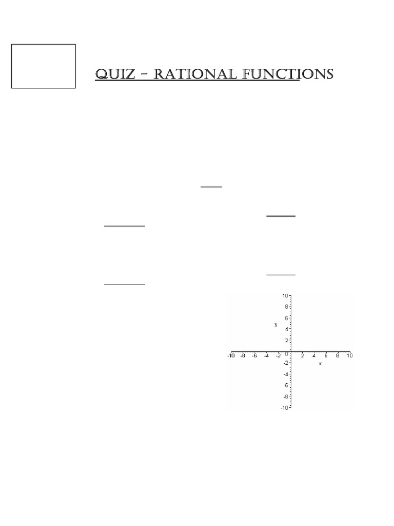 17 - QUIZ Rational Functions | PDF