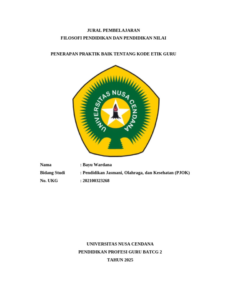 JURAL PEMBELAJARAN Filosofi Pendidikan Dan Pendidikan Nilai | PDF