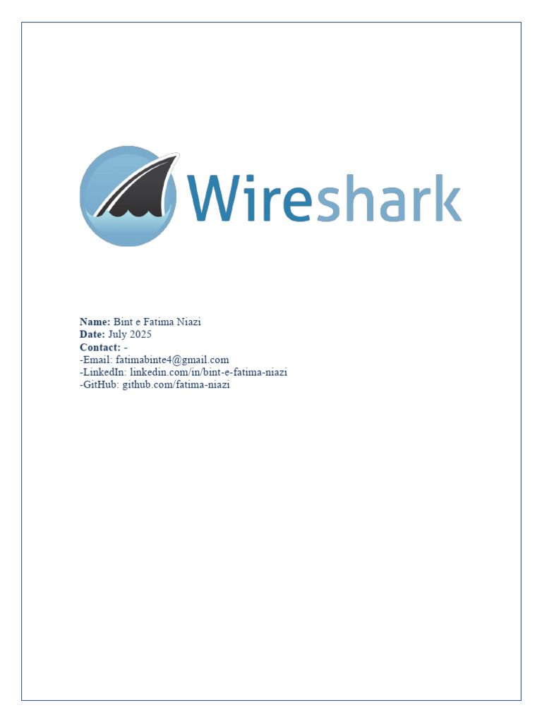Wireshark Network Packet Analysis Report | PDF