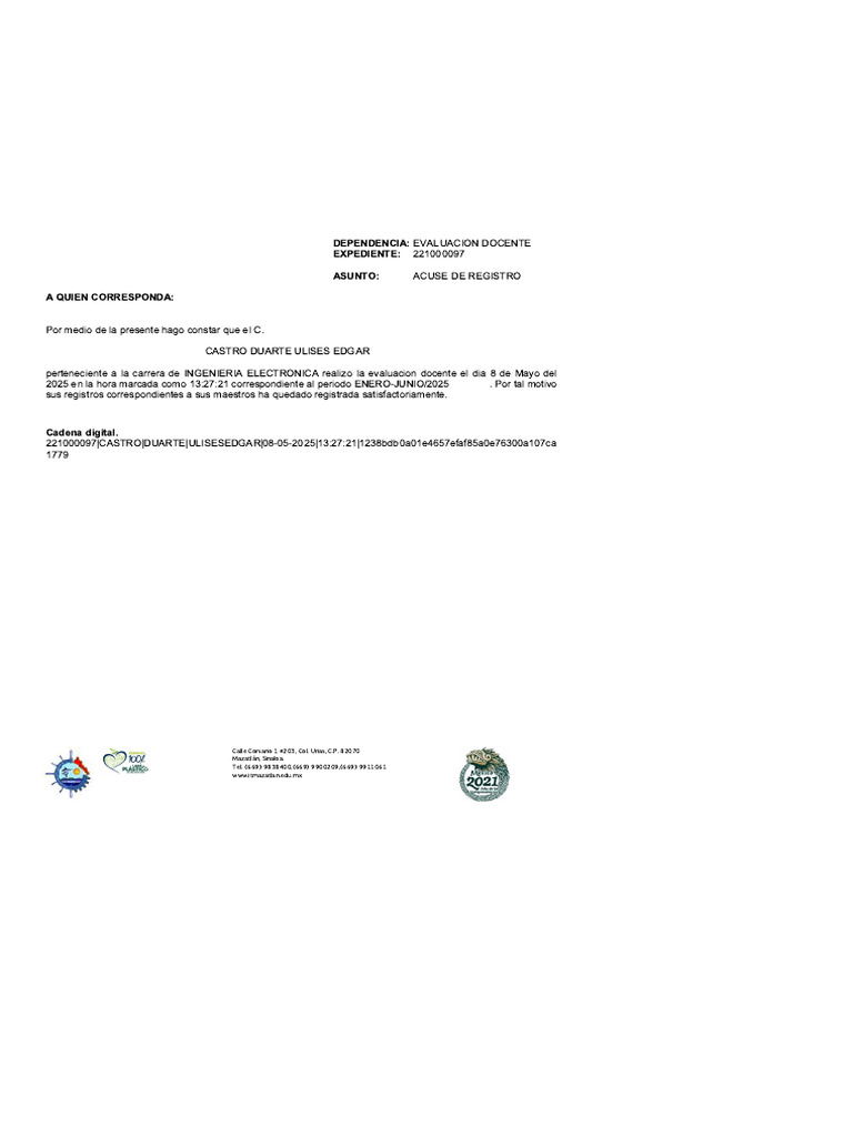 Acuse PDF | PDF