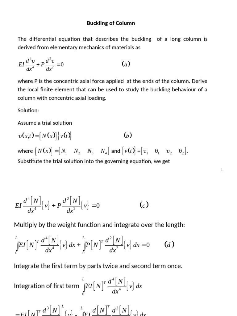Buckling of Column1 | PDF | Buckling | Column