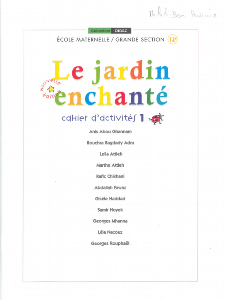 Le Jardin Enchanté Cahier Activités 1 | PDF