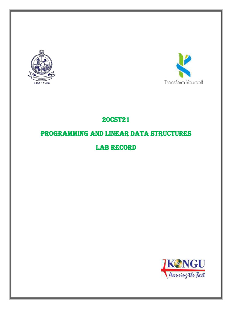 20csr129 Plds Lab Record | PDF | Pointer (Computer Programming) | Area