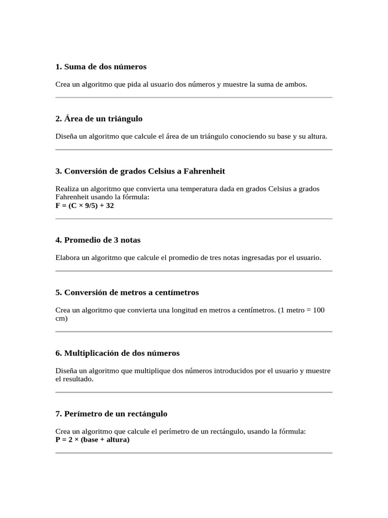Algoritmos Básicos de Matemáticas | PDF