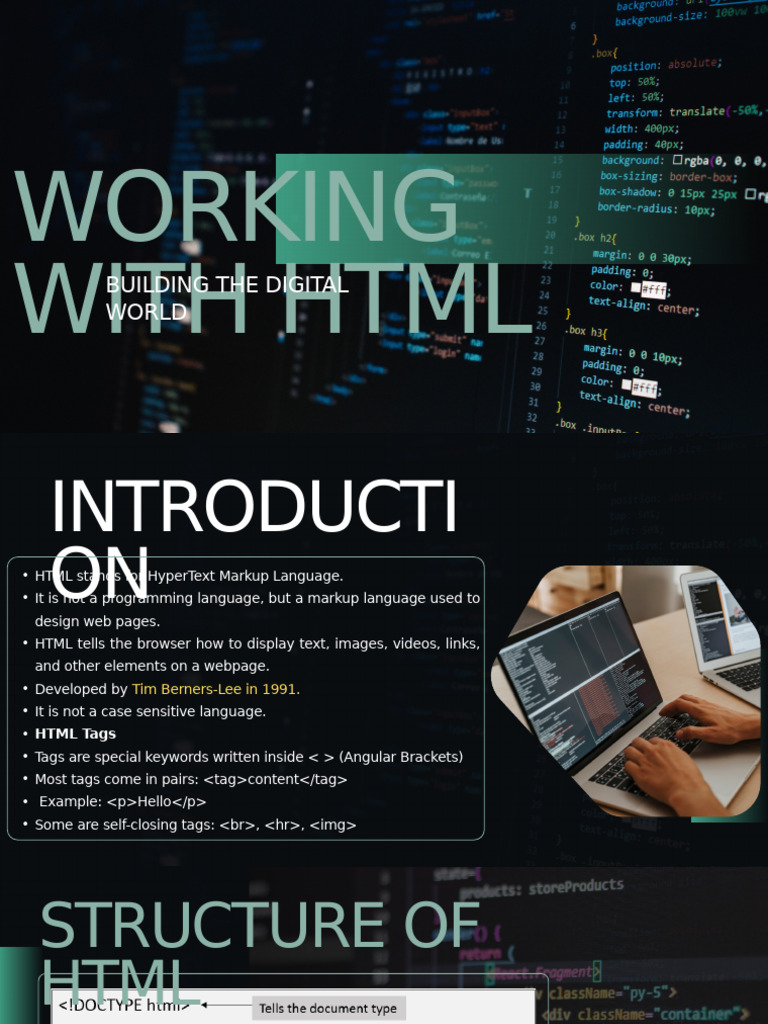 HTML Introduction Part 1 For Grade 8 | PDF | Html | Html Element