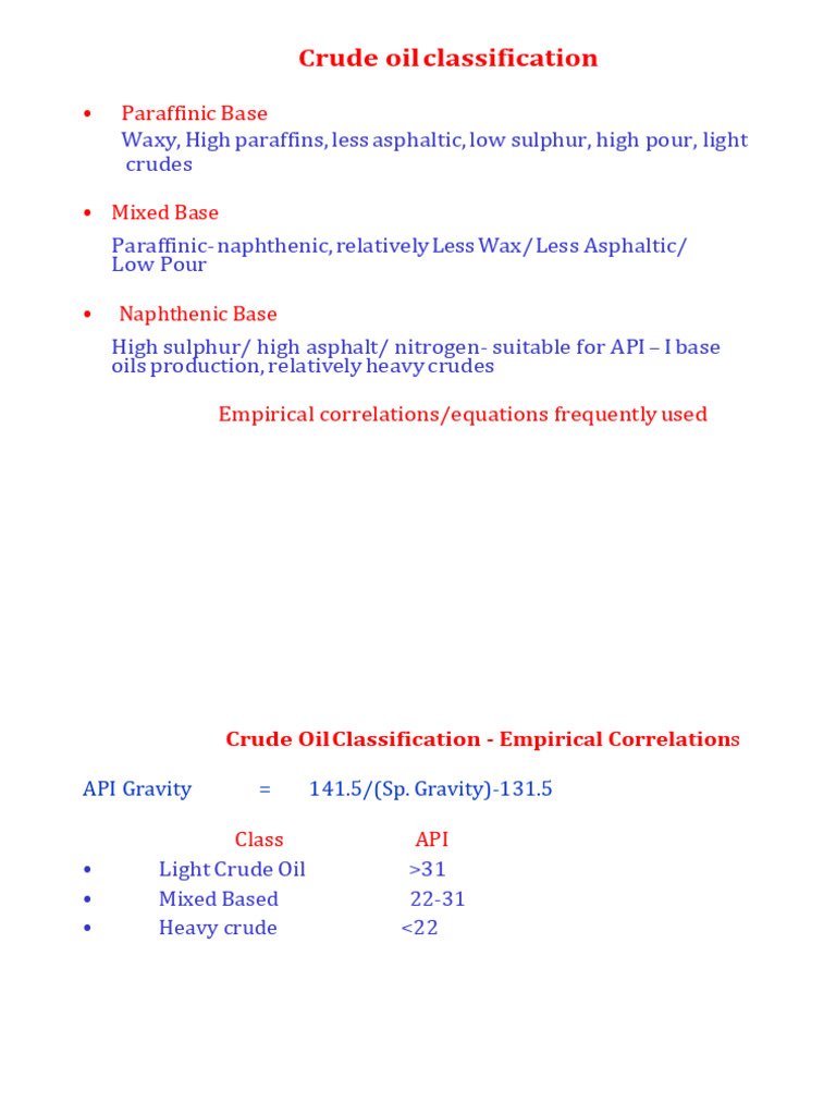4 - Crude Oil Clasification-1 | PDF | Petroleum | Oil Refinery