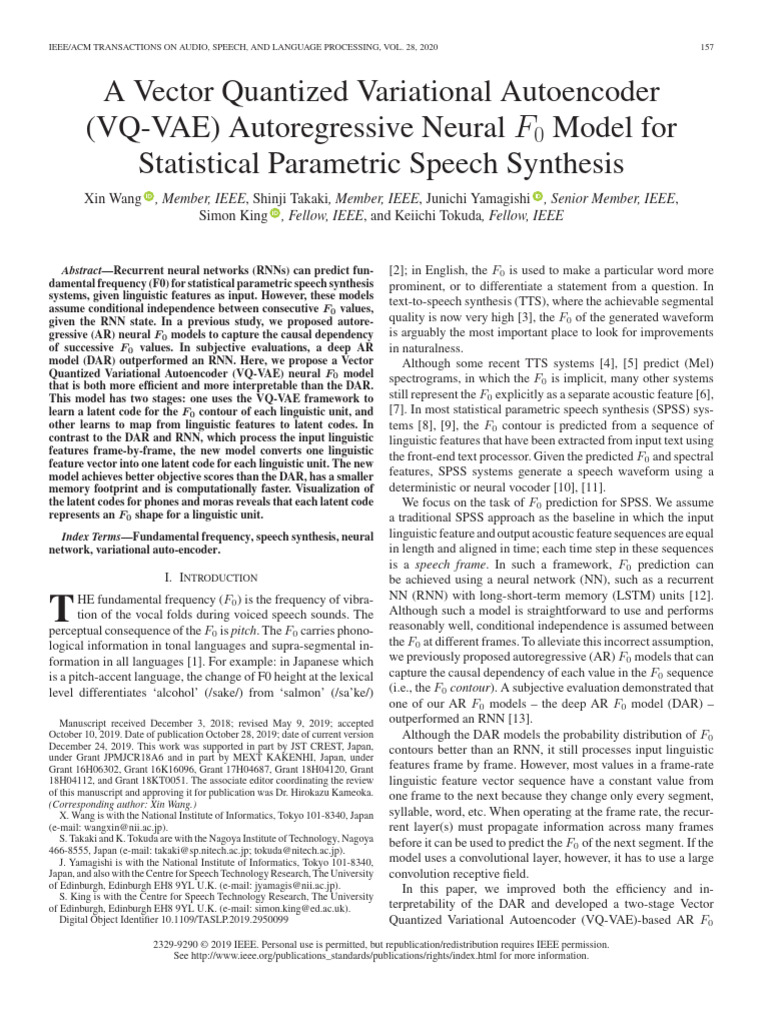 VQ-VAE Model for Speech F0 Prediction | PDF | Mean Squared Error ...