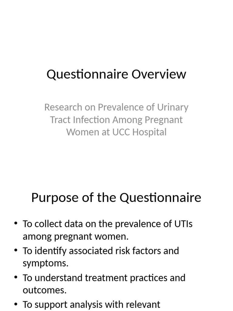 UTI Questionnaire Overview | PDF