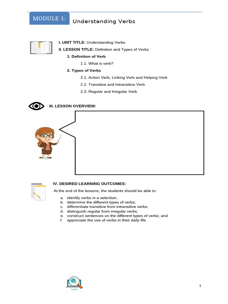 Module 1 Types of Verbs 3 | PDF | Verb | Minotaur