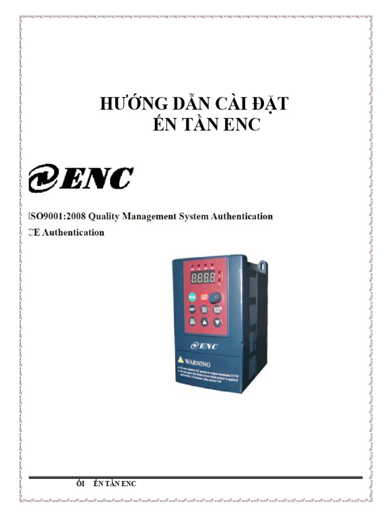 Hướng Dẫn Cài Đặt Ến Tần Enc: Model: EDS800-EDS1000 series | PDF