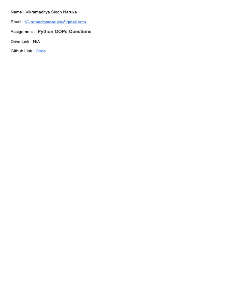 Python - OOPs Assignment | PDF