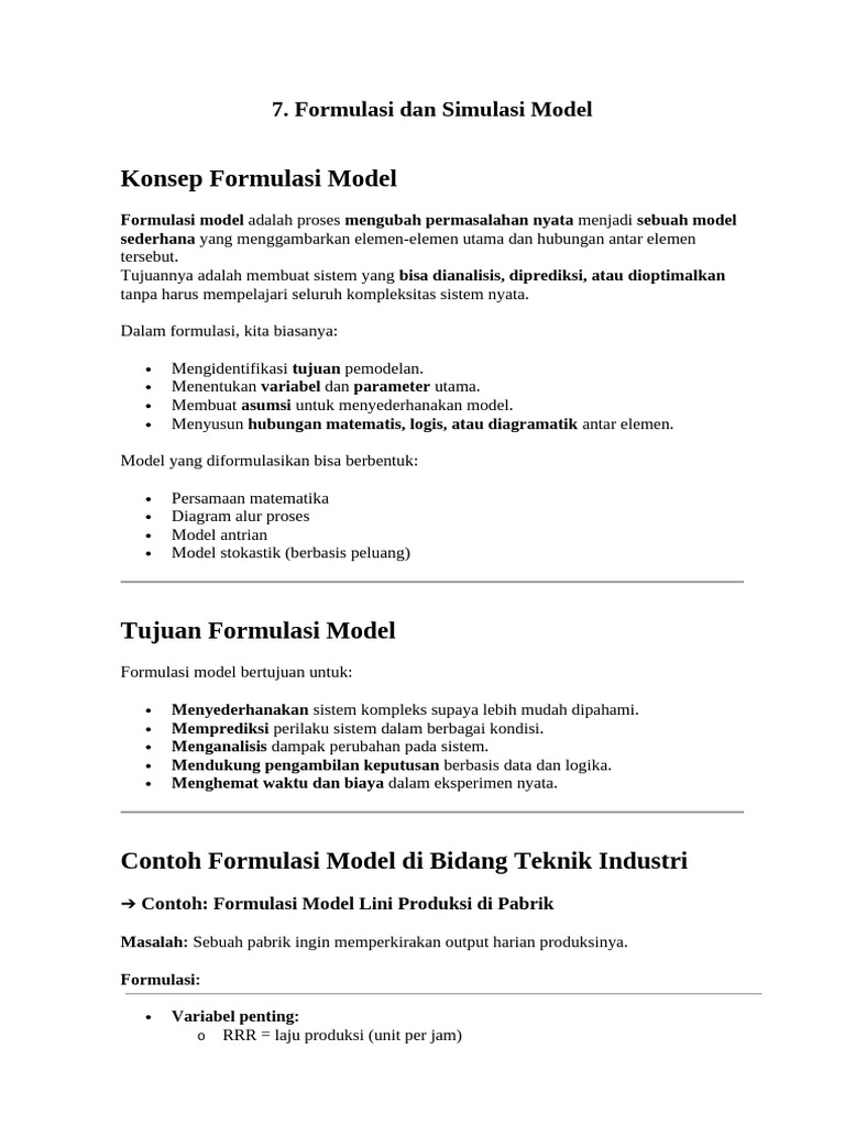 Formulasi Model untuk Analisis Sistem | PDF