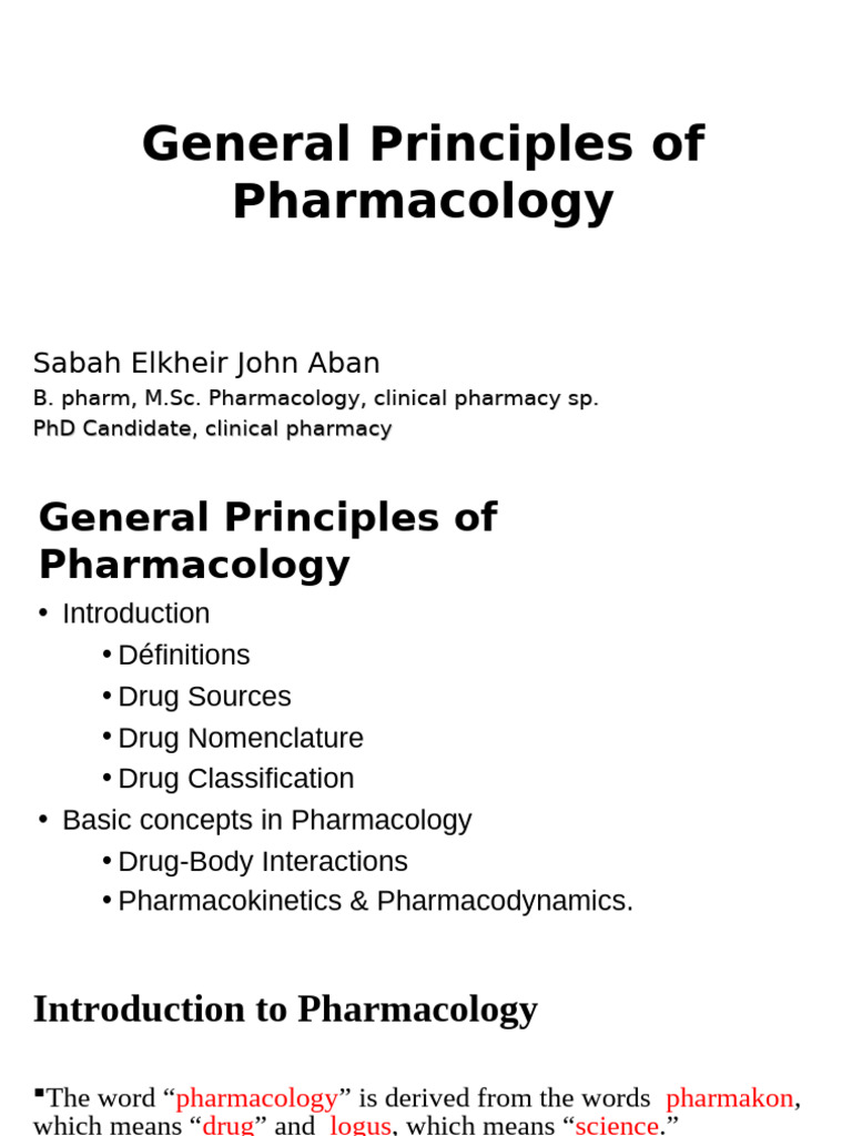 Introduction To Pharmacology | PDF | Pharmacology | Pharmacokinetics
