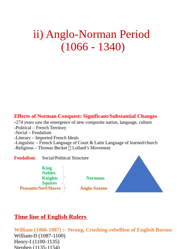 L-3 Anglo-Norman Period | PDF | Middle Ages